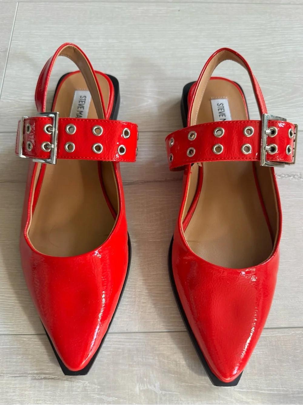Steve Madden | Shoes | Steve Madden Red Patent Pointedtoe Slingback ...